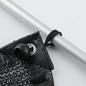 smartelf Shade Cloth 70% Sunblock Shade Cloth Net 6.5 ft x 10 ft - Black Bulk UV Resistant Fabric Mesh for Greenhouse Shade Cloth Taped Edge with Gromments Included 10pcs 6" Ball Bungee