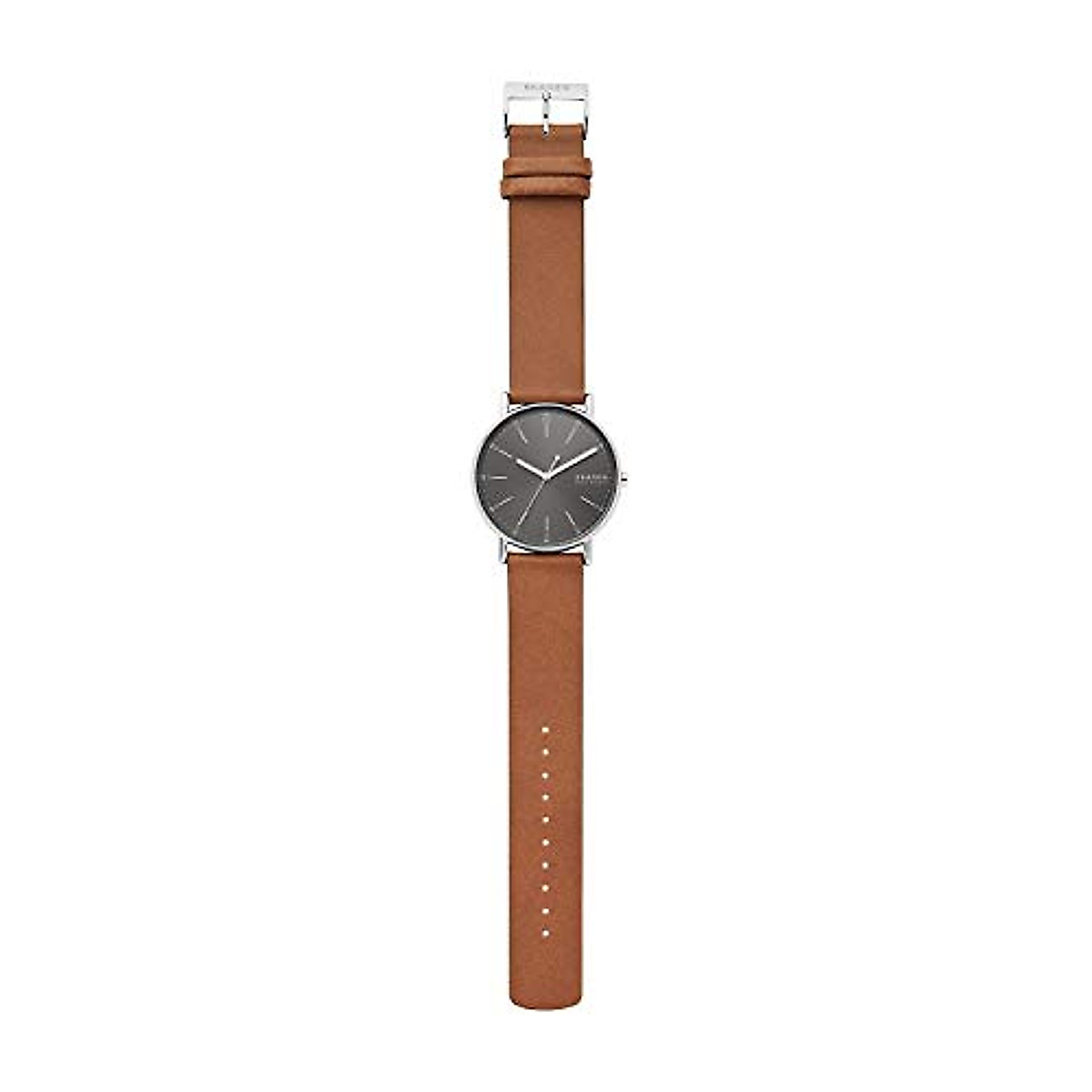 Skagen Men's Signatur Three-Hand Brown Leather Band Watch (Model: SKW6578)