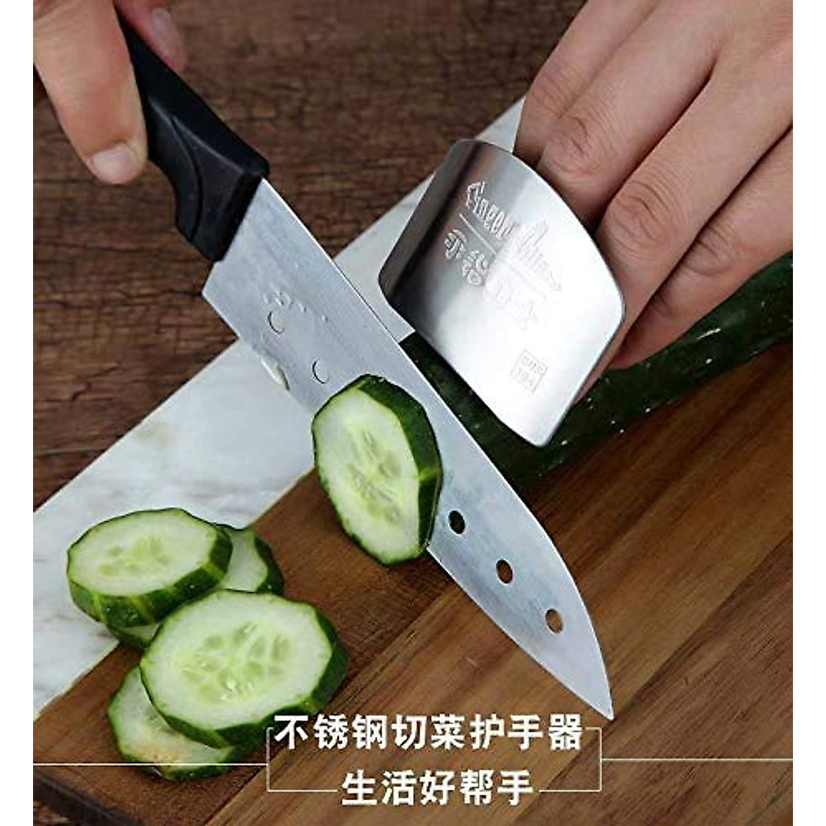 304 Chef Stainless steel Finger guard knife cutting protector Hand Kitchen Safe slice tool for Chef - Cooking Avoid Hurting When Slicing and chopping (2)