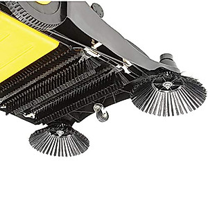 Industrial Push Sweeper 32" Cleaning Width Black and Yellow