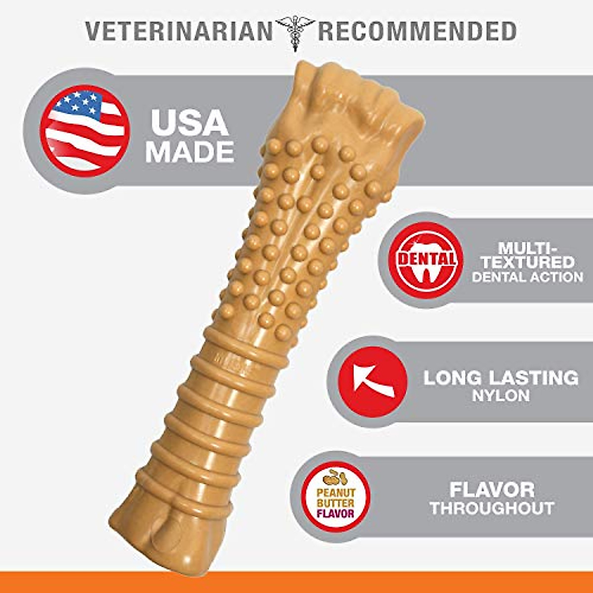 Nylabone Power Chew Dog Toy - Dog Toys for Aggressive Chewers - Indestructible Dog Toys for Aggressive Chewers Large Breed - For Extra Large Dogs - Peanut Butter X-Large/Souper (1 Count)