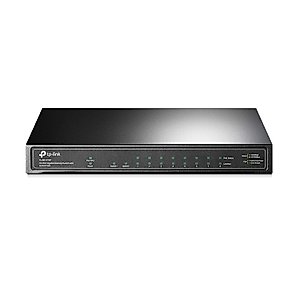 TP-Link 8 Port Gigabit PoE Switch | 8 PoE+ Ports @63W, w/ 1 Uplink Gigabit Port + 1 SFP Slot | Desktop/Wall-Mount |(TL-SG1210P) (Renewed)