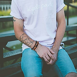 M MOOHAM Birthday Gifts for Men Bracelets - Beaded Bracelets for Men Funny Gifts for Men Initial C Bracelet Personalized Gifts for Men Christmas Gifts for Teen