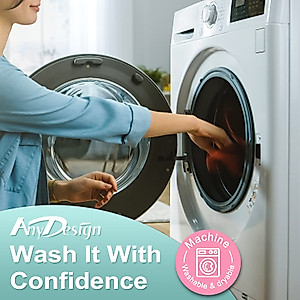 AnyDesign Spring Buffalo Plaid Kitchen Towels Watercolor Floral Truck Bicycle Dishcloth 18 x 28 Inch Blue White Plaids Stripes Hand Drying Tea Towel for Cooking Baking Cleaning Wipes, Set of 4