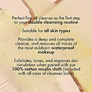 EVE LOM The Original Balm Cleanser - Facial Cleansing Balm - 5-in-1 Facial Cleanser & Muslin Cloth - Deep Cleansing & Gentle Exfoliation, Hydrating Skin Benefits, Removes Waterproof Make-Up - 20 ml