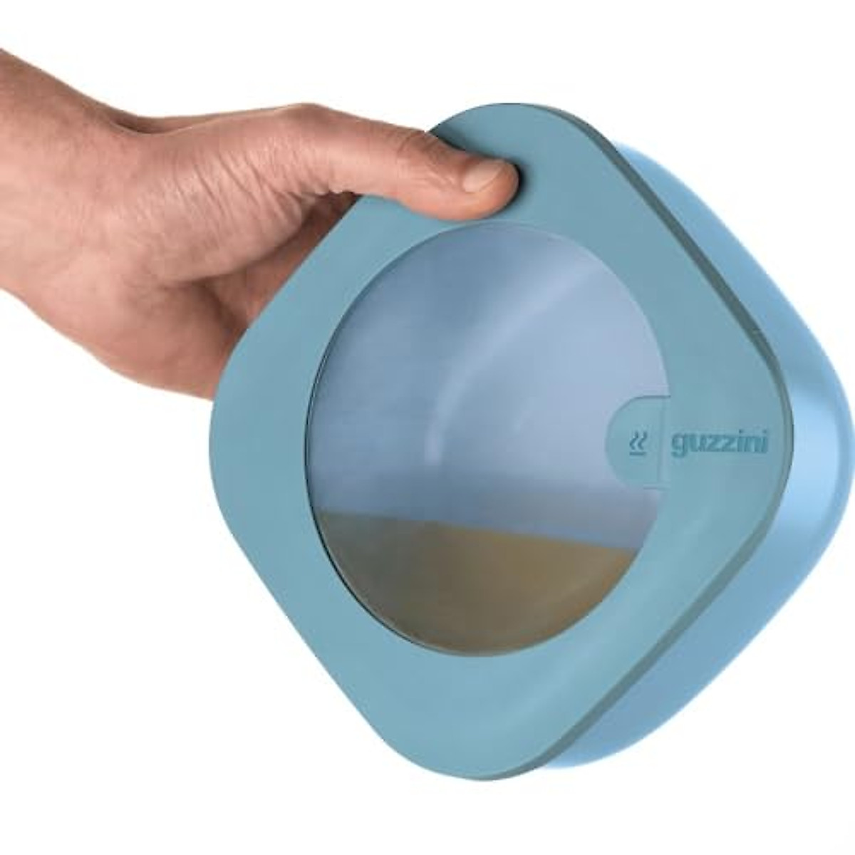 Guzzini Store & More Kitchen Active Design Low Airtight Containers for Fridge/Freezer/Microwaves (M), 19.5 x 19.5 x 9.3 cm, Blue (Matt Mid Blue)