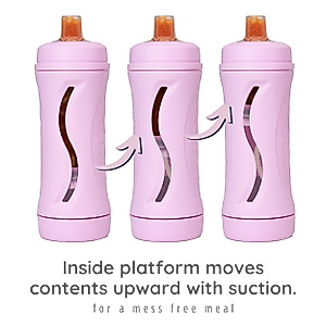 Subo Baby Food Bottle | No Mess Baby Toddler Self Feeder | Squeeze Free Design for Purees, Smoothies, Yogurt, Oatmeal, or Thickened Liquids | Reusable Silicone Washable Cup (Pink)