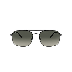 Ray-Ban RB3611 Square Sunglasses, Matte Black/Light Grey Gradient Dark Grey, 60 mm
