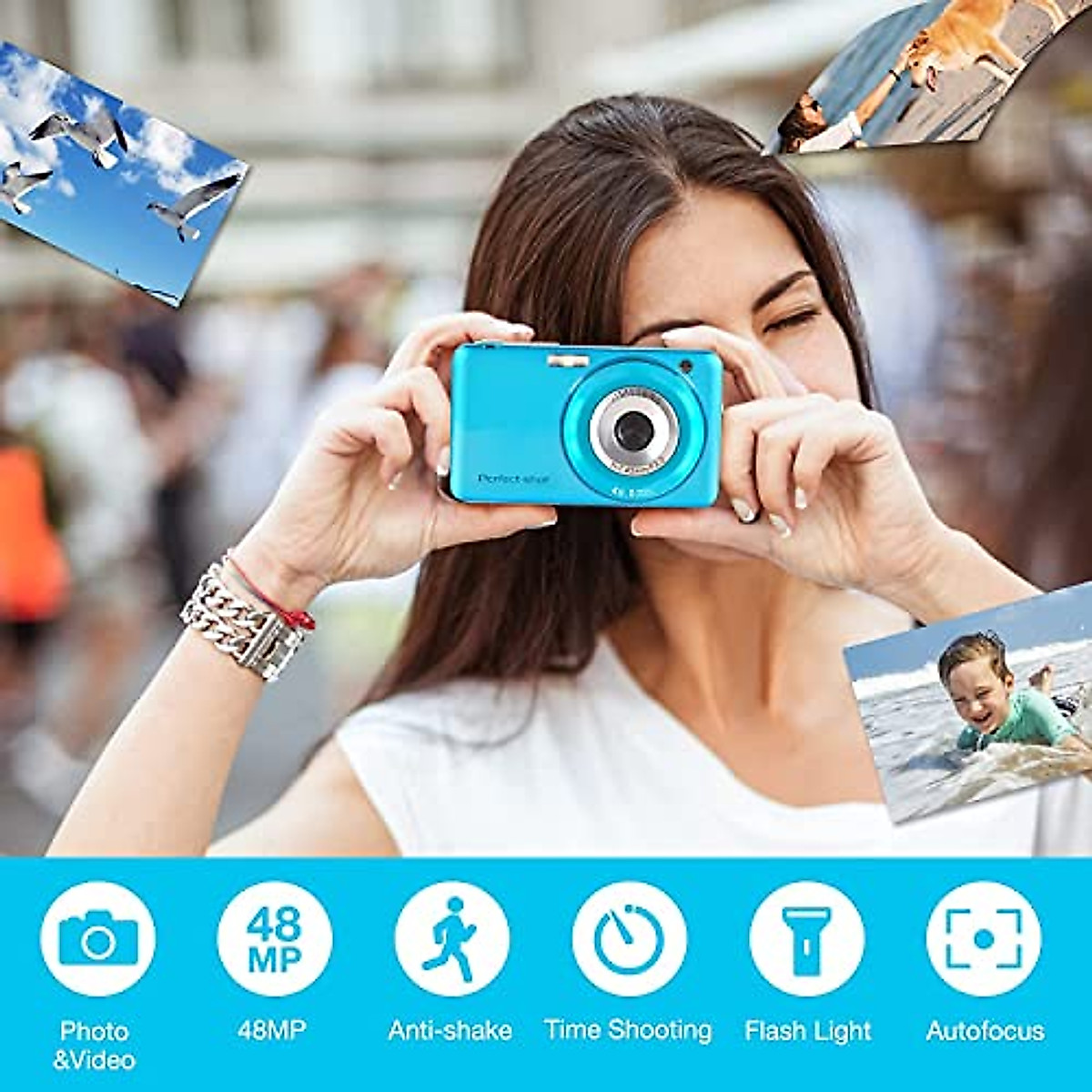 Digital Cameras for Photography Digital Camera, Compact Digital Cameras FHD 1280P 48MP with 16X Digital Zoom, Portable Mini Camera for Photography with 32G SD Card Vlogging Camera