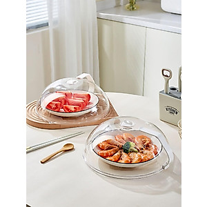 Microwave Splatter Cover for Food,Clear Microwave Splash Guard Cooker lid with Handle,BPA-Free,Soft Plastic