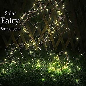 Xingpold Solar Powered Twinkle Fairy Lights,10 Strands 200 LEDs Solar Christmas Lights Outdoor Waterproof Timbo Lights Decorative Copper Wire Vine Solar Garden Lights for Patio Garden Christmas Tree