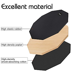 Practice Drum Pad, 12 Inch Exercise Pads Set Mat for Adult Kids with Snare Drums Stand Double Sided Drumsticks Black