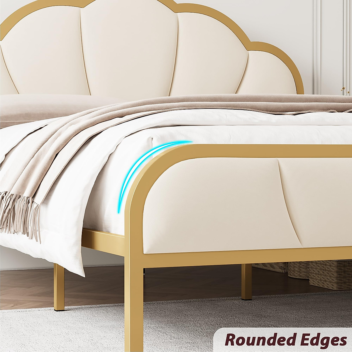 BOTLOG Full Bed Frame with Headboard, Platform Bed Frame Full Size with Wooden Slats Support, Easy Assembly, Noise-Free, No Box Spring Needed (Full)