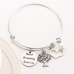 HUTIMY Grammy Bracelet Gifts for Grandma Grammy Jewerlry for Women Worlds Best Grammys Engraved Best Grammy Ever Bracelet