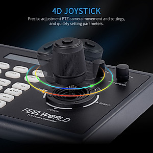 FEELWORLD KBC10 PTZ Camera Controller with Joystick and Keyboard Control LCD Screen PoE Supported for Live Streaming Church Conference
