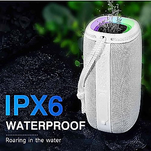 UrbanX Scorpio Series Bluetooth Speaker, IPX6 Waterproof Speakers HD Surround Sound with Punchy Bass, True Wireless Pairing, BT5.3, Portable Speaker for Axon 7 Max - White