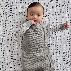 HonestBaby unisex baby Organic Cotton Matelasse Wearable Blanket, Gray Heather, Small US