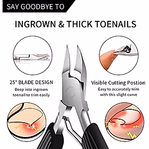 Nail Kit Ingrown Toenail Clipper Pedicure Knife Nail Lifter Thick Nail Cutter Callus Scraper Cuticle Remover File Foot Care Tools