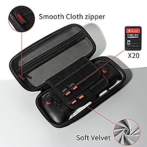 Carrying Case for Switch Split Pad Pro - iofeiwak Hard Shell Case for Nintendo Switch + Hori Split Pad Pro & Binbok & NexiGo Joy Pad Controllers - Support 20 Game Slots / Button Protection/ Large Capacity