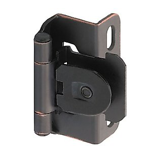 Amerock BP8719-ORB Single Demountable Partial Wrap Hinge 1/2-Inch Overlay, Oil Rubbed Bronze (25)