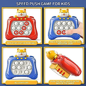 TEMI Handheld Bubble Game for Kids 6-12, Squeeze Sensory Push Bubble Stress Light Up Toy, Birthday Gifts for 6 7 8 9 10 11 12 Year Old Girls & Boys & Teens