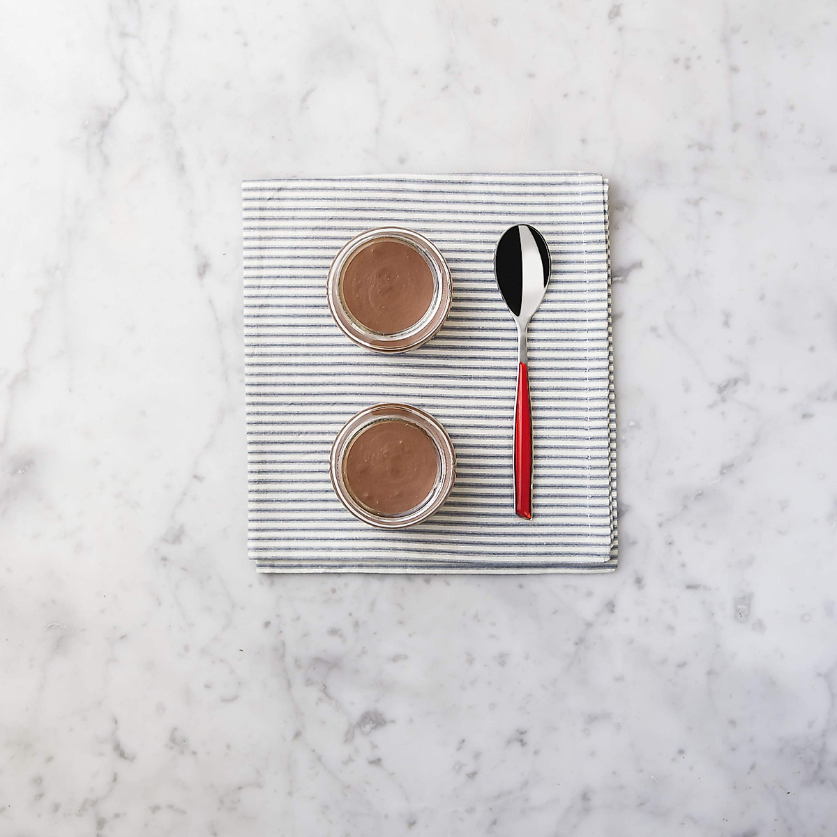 BUGATTI, Glamour, Set of 6 18/10 Stainless Steel Teaspoons and Handles Mixed Colours: Ivory, Blue, Iris, Green, Orange, Red, Moulding Pro-Tech System