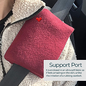 The Breast & Chest Buddy Port Support - Seatbelt Pads for Open Heart Surgery and Mastectomy Recovery - Burgundy