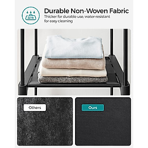 SONGMICS Closet Wardrobe, Portable Closet for Bedroom, Clothes Rail with Non-Woven Fabric Cover, Clothes Storage Organizer, 55.1 x 16.9 x 68.5 Inches, Black URYG02BK