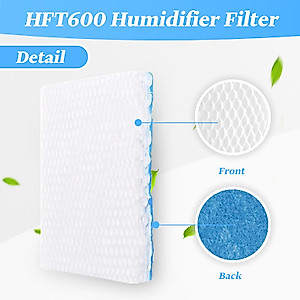 getalong HFT600 Replacement Wick Humidifier Filter Compatible for Honeywell HEV615, HEV620,HFT600, HFT600T, HFT600PDQ Humidifier, HFT600 Replacement Wicking T, 4Pack (Blue)