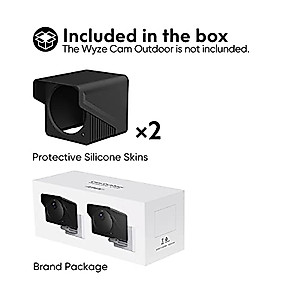 Protective Silicone Skins for Wyze Cam Outdoor，Weatherproof Case/Cover Accessories for Wyze Outdoor Camera Wireless Smart Home Camera (Black-2 Pack)