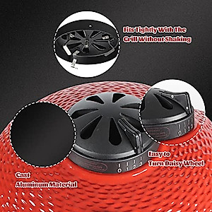 Dracarys Charcoal Kamado Cast Aluminum Top Vent Chimney for Vision Grills Classic B Series 18 Inch Pit Boss 71220, 71240