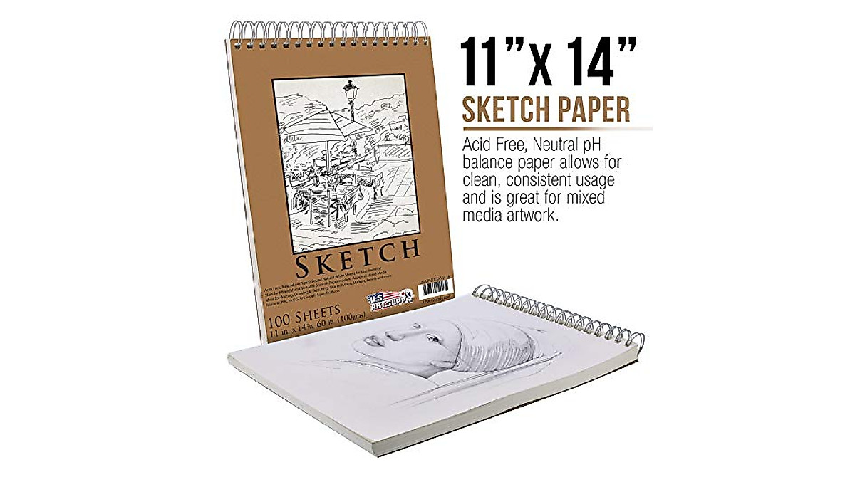U.S. Art Supply 11x14 Sketch Book Pack - Premium Artist Drawing Pads