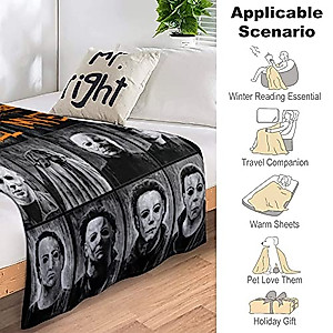 GIMCJOK Nice Michael Halloween Myers Throw Blanket, Flannel Blankets and Throws for Couch, Super Cozy Air Conditioned Blanket 40''x50''