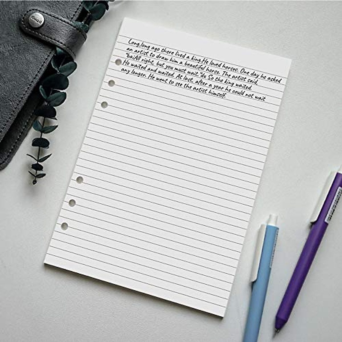 (3-Pack) A5 Lined Refills Paper for Filofax Planner/Binders/Organizer, 6 Hole Punched, Total 300 Sheets/600 Pages, 100gsm, White, 5.8 x 8.2 Inch