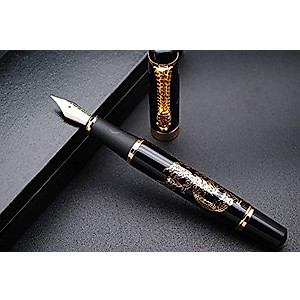 JINHAO Golden Relievo CHUAN REN Fountain Pen M Nib