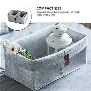 Zerodeko 3pcs Felt Storage Basket Storage Bin Collapsible Drawer Basket Small Storage Basket Toy Storage Baskets Decorative Basket Square Basket Toy Storage Chest Foldable Baby Fabric