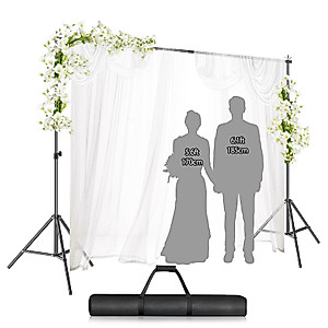 EMART Backdrop Stand,10x8ft Adjustable Photo Background Stand for Parties Photography, Back Drop Stand Banner Background Holder Support System Kit for Photoshoot Video Studio, Birthday