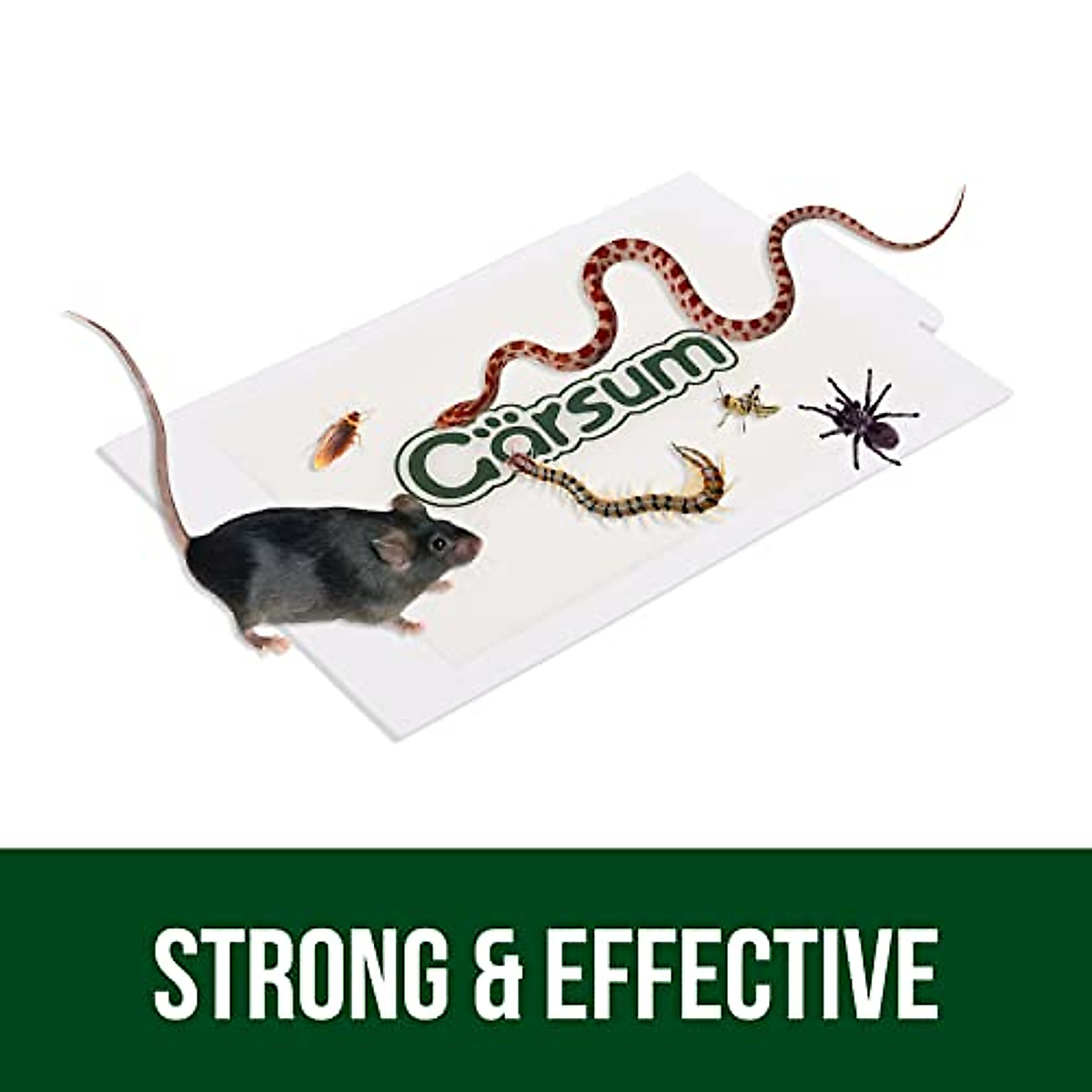 Garsum Sticky Mouse Trap, Peanut Butter Scent Glue Traps, Heavy Duty Pest Board Insect Spider Mice, Extra Strength Trampas para Ratones Indoor for Home, 10/20/40/80 Packs