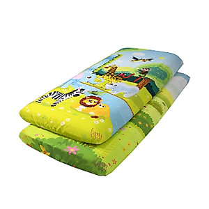 Baby Fitted Crib Sheet Bedding for Girls and Boys 2 Pack in Animal Print Nursery Fitted Standard Baby/Toddler Mattress Sheets (Jungle & Dinosaurs)