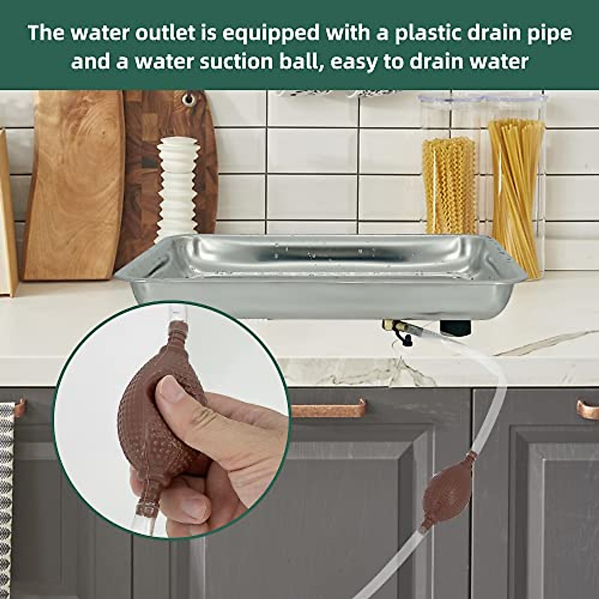 DOXILA Drain Tray - 2 Tier Dish Drying Rack Sink Colander Stainless Steel 15.74" x 11.81" Drain Tray Dish Drainers, Dish Rack Serving Tray Drainer Set for Home Kitchen Counter