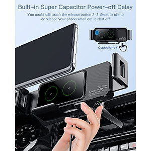 [Dual Coils] Wireless Car Charger, ZeeHoo 15W Fast Charging Auto-Clamping Car Mount, Qi Air Vent Phone Holder for Samsung Galaxy Z Fold/Flip 4 3 5G/S22/S21,iPhone 14 13 Pro Max, Google Pixel 6 Pro