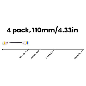 4 Pack Raspberry Pi Camera and Display Cable, 15 Pin Round Flexible CSI Cable, 110mm/4.33in, for Raspberry Pi 3B+, 3B, 2B