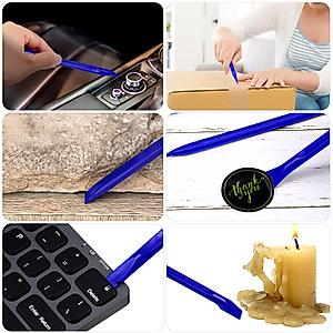 9 Pieces Plastic Scraper Tool Scratch Free Plastic Scraper Cleaning Pen-Shaped Scraper Tool Stiff Multipurpose Label Scraper for Tight Spaces, Kitchen, Crevices, Food, Paint (Blue)