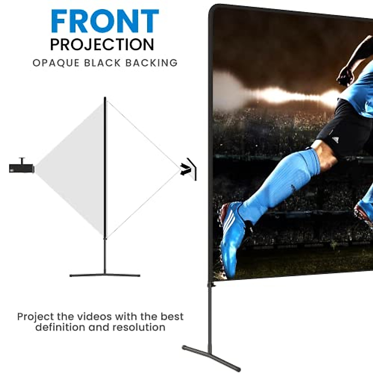Portable 150 Inch Projector Screen with Stand - Indoor/Outdoor
