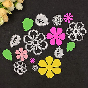 3D Flowers Cutting Dies Spring Flowers Die Cuts for Card Making, Valentine's Day 3D Flowers and Leaves Dies Die Cut Spring Summer Flowers Dies for DIY Scrapbooking Photo Album Card Craft Decoration