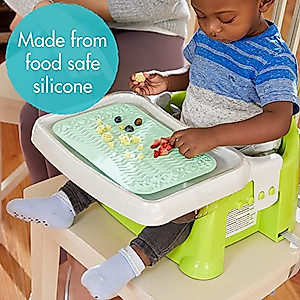 The First Years SenseAbles Finger Foods Placemat – Silicone Feeding Mat for Baby High Chairs or Table - Dishwasher Safe – Mint