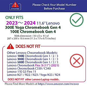 mCover Hard Shell Case ONLY Compatible for 2023~2024 11.6" Lenovo Chromebook 300E Yoga Gen4 / 100E Gen 4 Laptop (NOT fitting ANY other Lenovo models) - Black