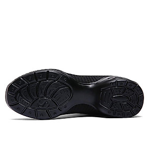 HSINYA Womens Mesh Split-Sole Jazz Shoes Air Cushion Girls Ballroom Dance Sneakers Modern Dance Shoes Lady Black 8