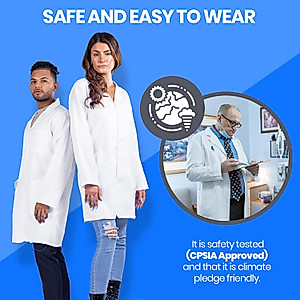 Dress up America Adults Unisex Doctor Lab Coat,White,Small