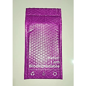 Kipulu™ 100% Biodegradable Bubble Mailers,25pcs Padded Packaging Wrap Envelopes Pouches Eco Friendly no glue, no plastic, Christmas wrapping (6 x 10 purple)